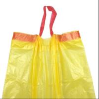 China Embossed Kitchen Trash Bags with Tie Tape Drawstring Handles 5-50 mic Thickness for sale
