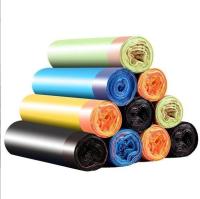 China Custom Printed Handheld Drawstring Garbage Bag HDPE LDPE 450x500mm 5-100 Mic Thick for sale