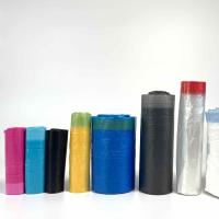 China Custom Printed Handheld Drawstring Garbage Bag HDPE LDPE 450x500mm 5-100 Mic Thick for sale