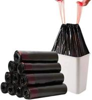 China 5-50 mic Thickness Heavy Duty Drawstring Biodegradable Trash Bag with Embossed Surface for sale