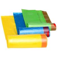 China Embossed HDPE Drawstring Kitchen Trash Bags 30L 50 Mic on Roll for Commercial Use for sale