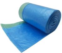 China Embossed HDPE Drawstring Kitchen Trash Bags 30L 50 Mic on Roll for Commercial Use for sale
