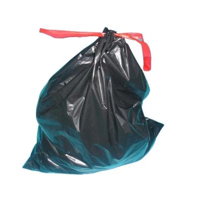 China Embossing Beige Drawstring Trash Can Liner for Cleaning 13 Gallons Refuse Sack Bags for sale
