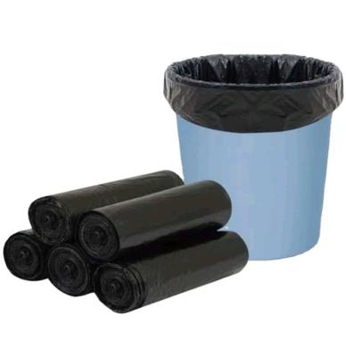 China HDPE LDPE Sealing Handle Heat Seal Disposable Black Bin Bags 500x600mm 5-25mic for sale