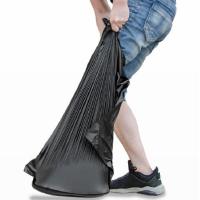 China HDPE LDPE Sealing Handle Heat Seal Disposable Black Bin Bags 500x600mm 5-25mic for sale