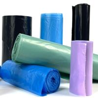 China Custom Offset Printing Plastic Flat Trash Bag Without Drawstring Can Liner 5-80 Mic for sale