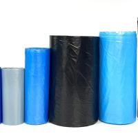 China Black HDPE Trash Garbage Bag 30pcs Roll Offset Printing Custom Thickness 5-80 Mic for sale