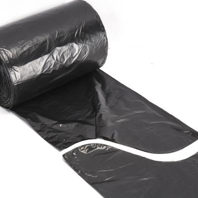 China Beige PE Plastic HDPE LDPE Flap Tie Trash Garbage Bag 5-80 Mic Custom Branding for sale