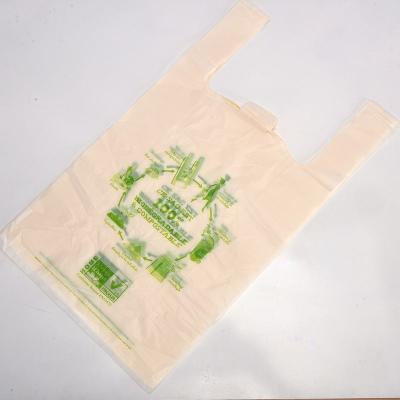 China Custom Biodegradable T-Shirt Shopping Bag 25x40cm 8-15kg Load for Grocery Retail for sale