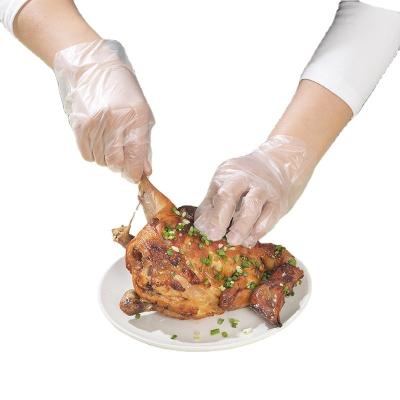 China Hongcheng HDPE Transparent Disposable Gloves 100pcs per Bag 20-200 Micron Thickness for sale