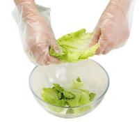 China Hongcheng HDPE Transparent Disposable Gloves 100pcs per Bag 20-200 Micron Thickness for sale