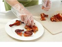 China Hongcheng HDPE Transparent Disposable Gloves 100pcs per Bag 20-200 Micron Thickness for sale
