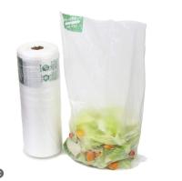 China HDPE Plastic Produce Bags on Roll 25x35cm 10 Mic Thickness for Bread Fruit Vegetable for sale