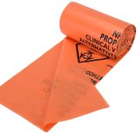 China Custom Logo Medical Biohazard Bags 730x840mm HDPE Yellow Security Liners for Hospital Waste for sale