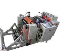 China Plastic PE PP Pet PVC OPP Film Paper Roll to Sheet Cutting Machine with Slitting Function for sale
