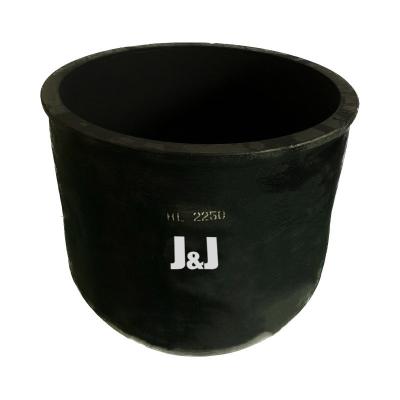 China Circular Silicon Carbide Graphite Crucible for Metal Melting - 1600°C Temperature Resistance, 2.21-2.25 g/cm³ Density for sale