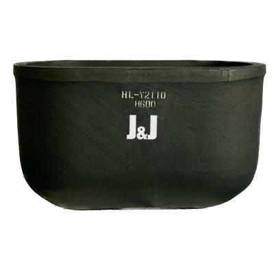 China 2.21-2.25g/cm³ Oval Crucible for Metal Melting - 1600°C Temperature Resistance with Silicon Carbide Graphite Construction for sale