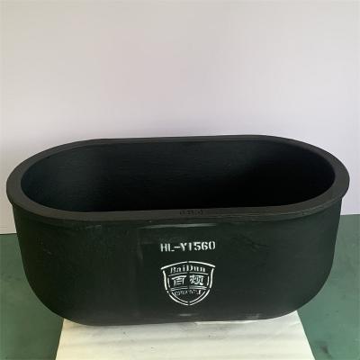 China Silicon Carbide Oval Crucible 1600°C Thermal Shock Resistant for Metal Melting 2.21-2.25 g/cm³ Density for sale