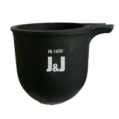 China Silicon Carbide Graphite Crucible with Pouring Nozzle for Laboratory Use - 1600°C Temperature Resistance, 2.21-2.25 g/cm³ Density for sale