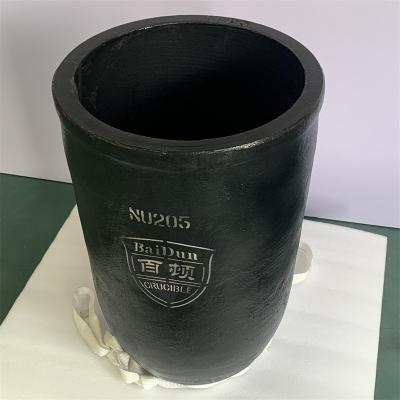 China Smooth Inner Surface For Easy Metal Release Durable Silicon Carbide Graphite Crucible Equipped With Electrodes For Metal Processing for sale