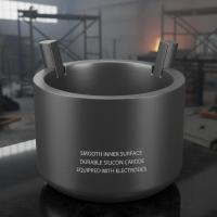 China Smooth Inner Surface For Easy Metal Release Durable Silicon Carbide Graphite Crucible Equipped With Electrodes For Metal Processing for sale