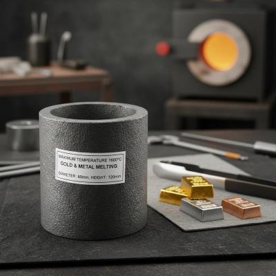 China Clay Graphite Crucible 1600°C Max Temperature for Melting Gold Silver Aluminum Diameter Height mm for sale