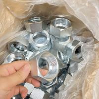China 2 Carbon Steel Retaining Nuts Adapter Hydraulic Fittings for sale