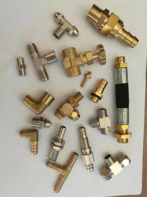 China OEM Brass Compression Shelve Stamping BSPT JIC Hydraulic Hose Adapters for sale