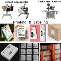 China Automatic Labeling Machine with Zebra Printer 300dpi 30-80pcs/min for Serial Number Barcode for sale