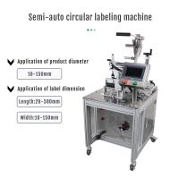 China PLC Controlled Desktop Glass Ampoule Vial Labeling Machine for Semi Automatic Labeling for sale
