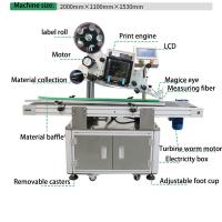 China Automatic Flat Sticker Labeling Machine for Plastic Bags 300dpi 80pcs/min for sale