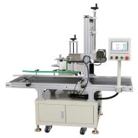 China Fully Automatic Desktop Flat Labeling Machine 200W 220V for Square Bottle Doypack Printer for sale