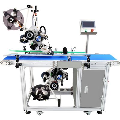 China Automatic Top Bottom Labeling Machine 30-120pcs/min 220V Prepackaged Food Date Coder for sale
