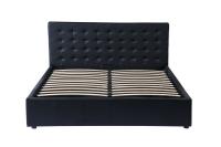 China Tufted Headboard Solid Wood Double Bed Modern Style Designs Sofa Cum Full Line Shape for sale