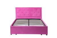 China Fabric Remoyable Upholstered Platform Bed Frame Modern Style Double King Size for sale