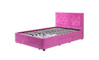 China Fabric Remoyable Upholstered Platform Bed Frame Modern Style Double King Size for sale