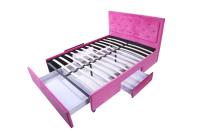 China Fabric Remoyable Upholstered Platform Bed Frame Modern Style Double King Size for sale