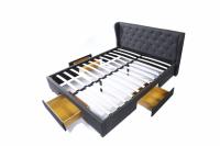 China Minimalist 160*200cm King Size Platform Bed Frame Four Drawers for sale