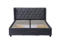 China Minimalist 160*200cm King Size Platform Bed Frame Four Drawers for sale
