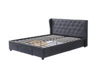 China Minimalist 160*200cm King Size Platform Bed Frame Four Drawers for sale