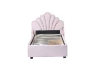 China Soft Velvet Fabric Solid Woodday Bed Wooden Queen Size Bed Frame 137*203mm for sale