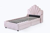 China Soft Velvet Fabric Solid Woodday Bed Wooden Queen Size Bed Frame 137*203mm for sale