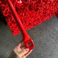 China 20MM Red Galvanized Steel Frame Scaffolding Cross Braces for sale