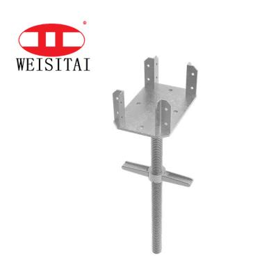 China Hollow 28MM Jack Base Scaffolding Four Prong Plug System for sale