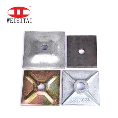 China 120x120x5mm Scaffolding Base Plate Fix Formwork Tie Rod for sale