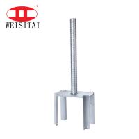 China 20# Steel Fork Base Jack Scaffolding Four Prong Plug Galvanized for sale