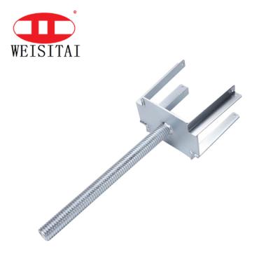 China 20# Steel Fork Base Jack Scaffolding Four Prong Plug Galvanized for sale