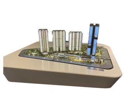 China Precision Architectural Model 1:150 Scale with LED Lighting for Commercial Building Displays for sale