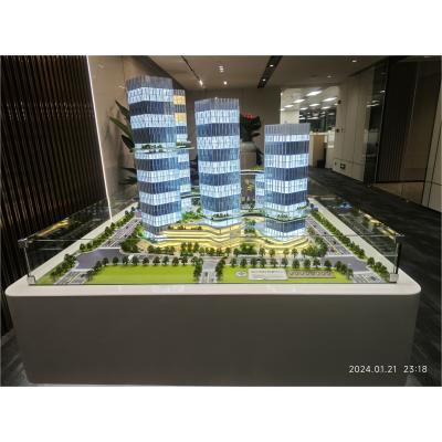 China 1:150 Scale Multi-Tower Business Architectural Model with LED Lighting for Urban Development Projects for sale