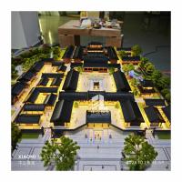 China 1:150 Scale Traditional Chinese Architecture Model with Courtyards, Wooden Roofs and LED Lighting for sale
